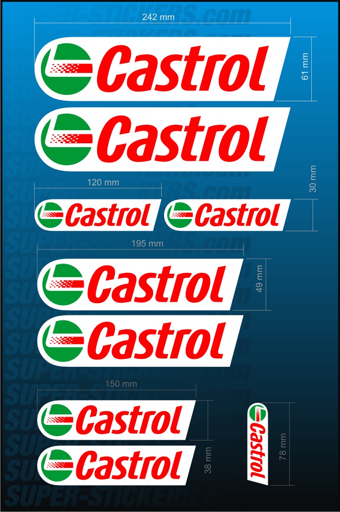 CASTROL decal KIT sticker aufkleber vinyl adhesiva MX ATV QUAD RACE ...